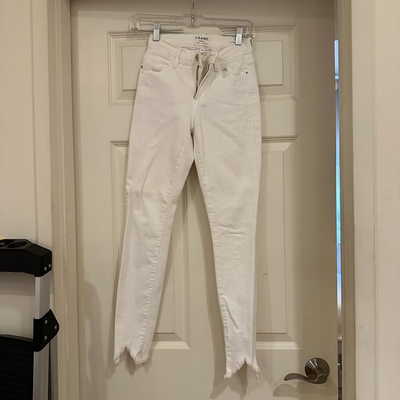 Frame Denim | Jeans | Frame High Rise White Skinny Jeans | Poshmark